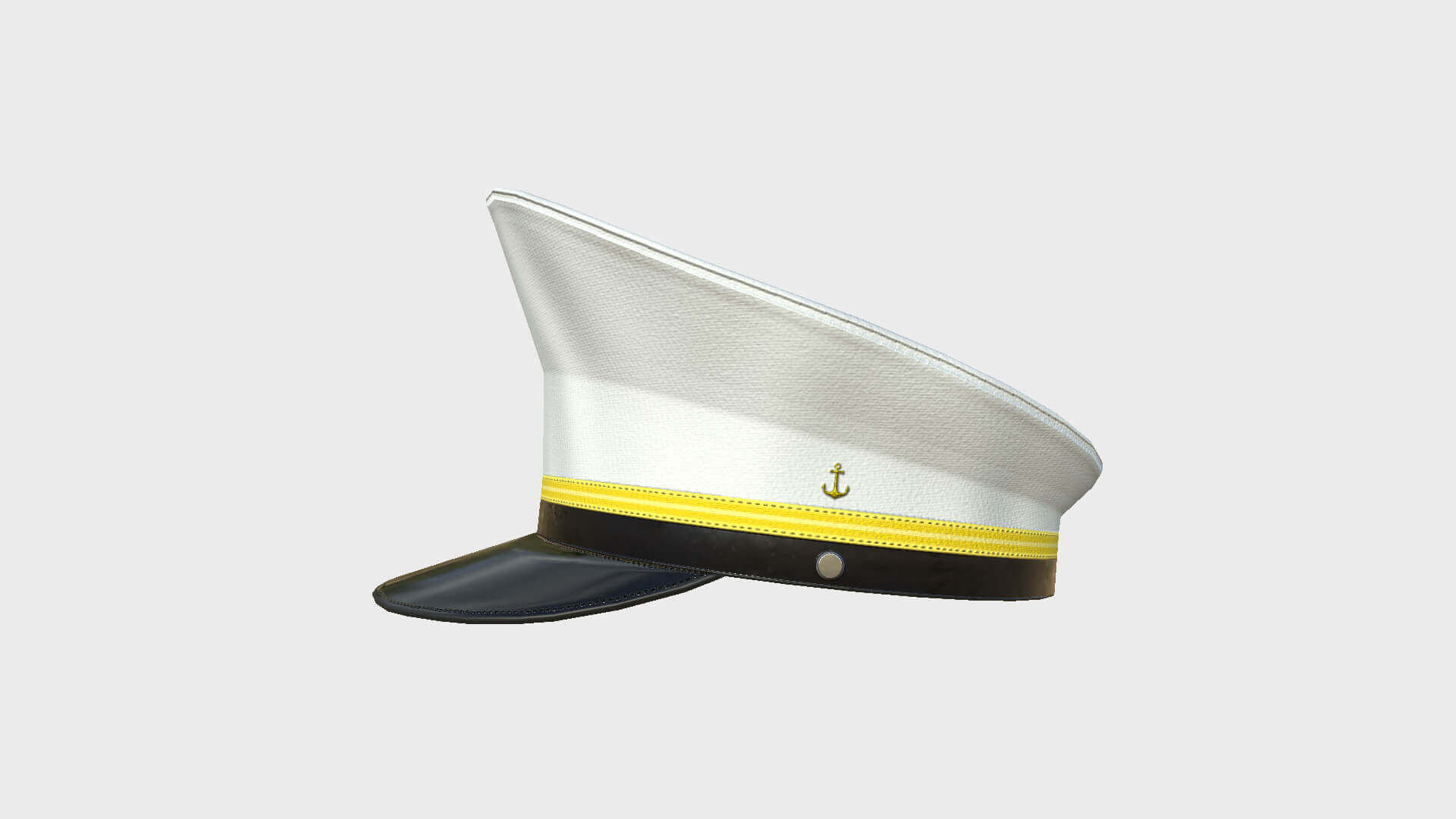 Police Cap 05 - White 3D Model by gsommer