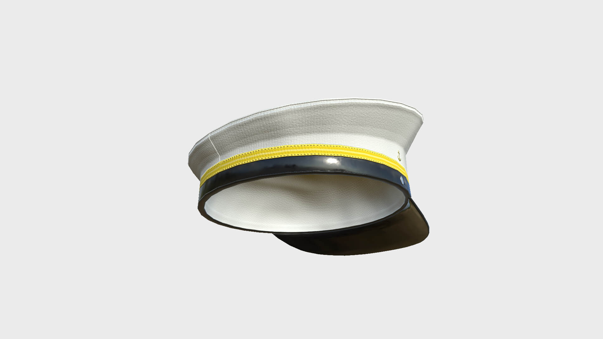 Police Cap 05 - White 3D Model by gsommer