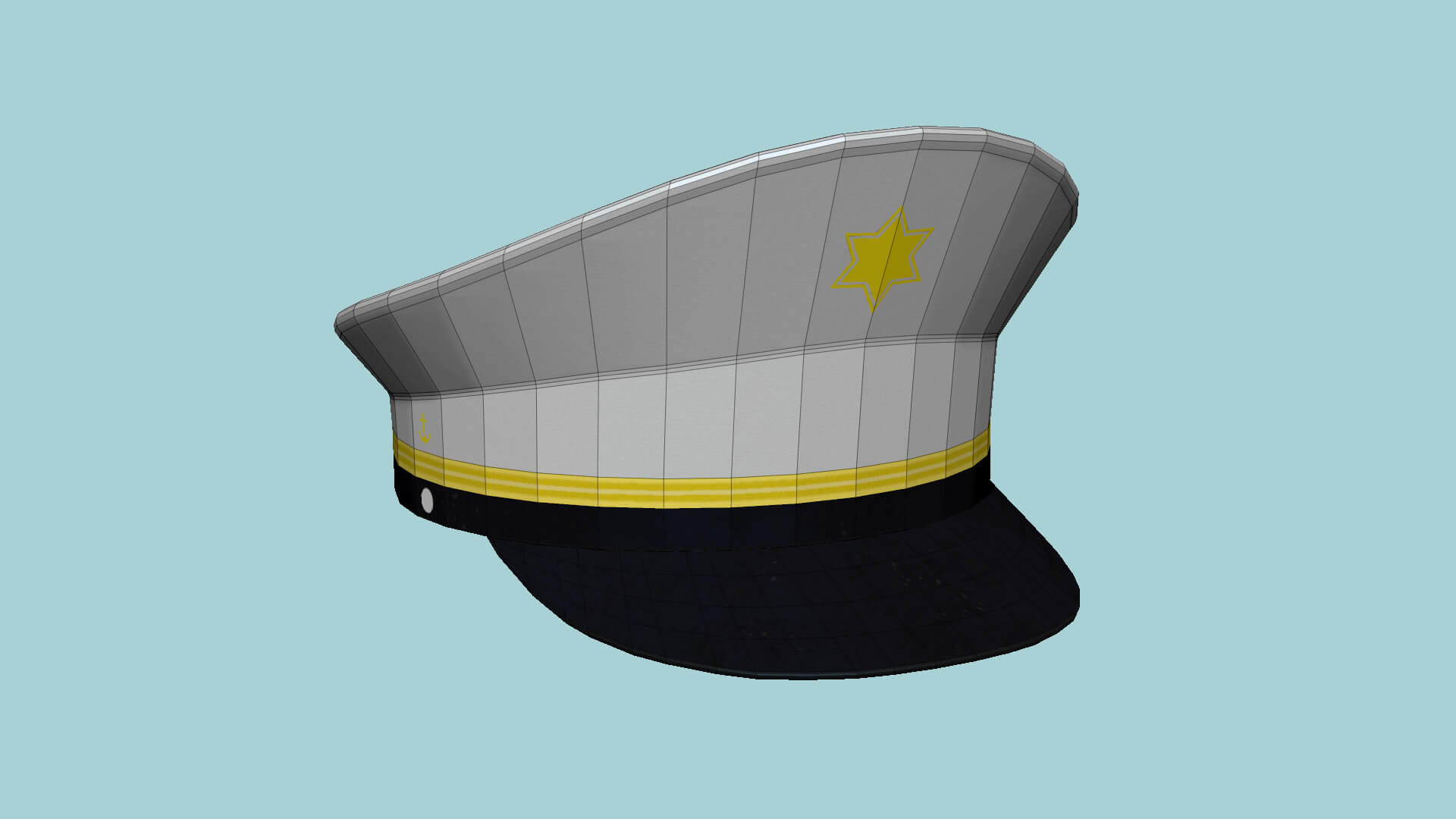 Police Cap 05 - White 3D Model by gsommer
