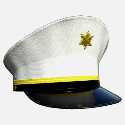 Police Cap 05 - White 3D Model by gsommer