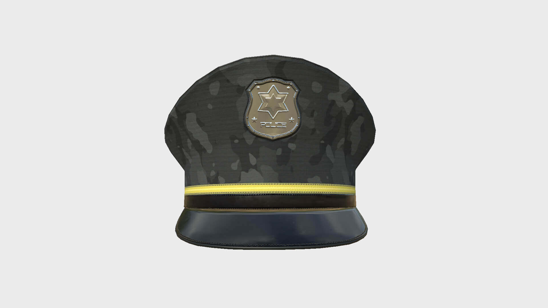 Police Cap 07 - Black Camouflage 3D Model by gsommer