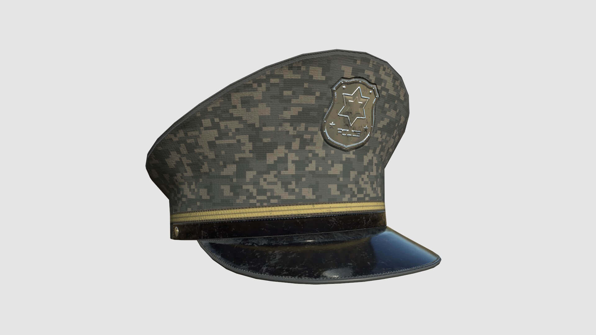 Police Cap 08 - Digital Camouflage 3D Model by gsommer