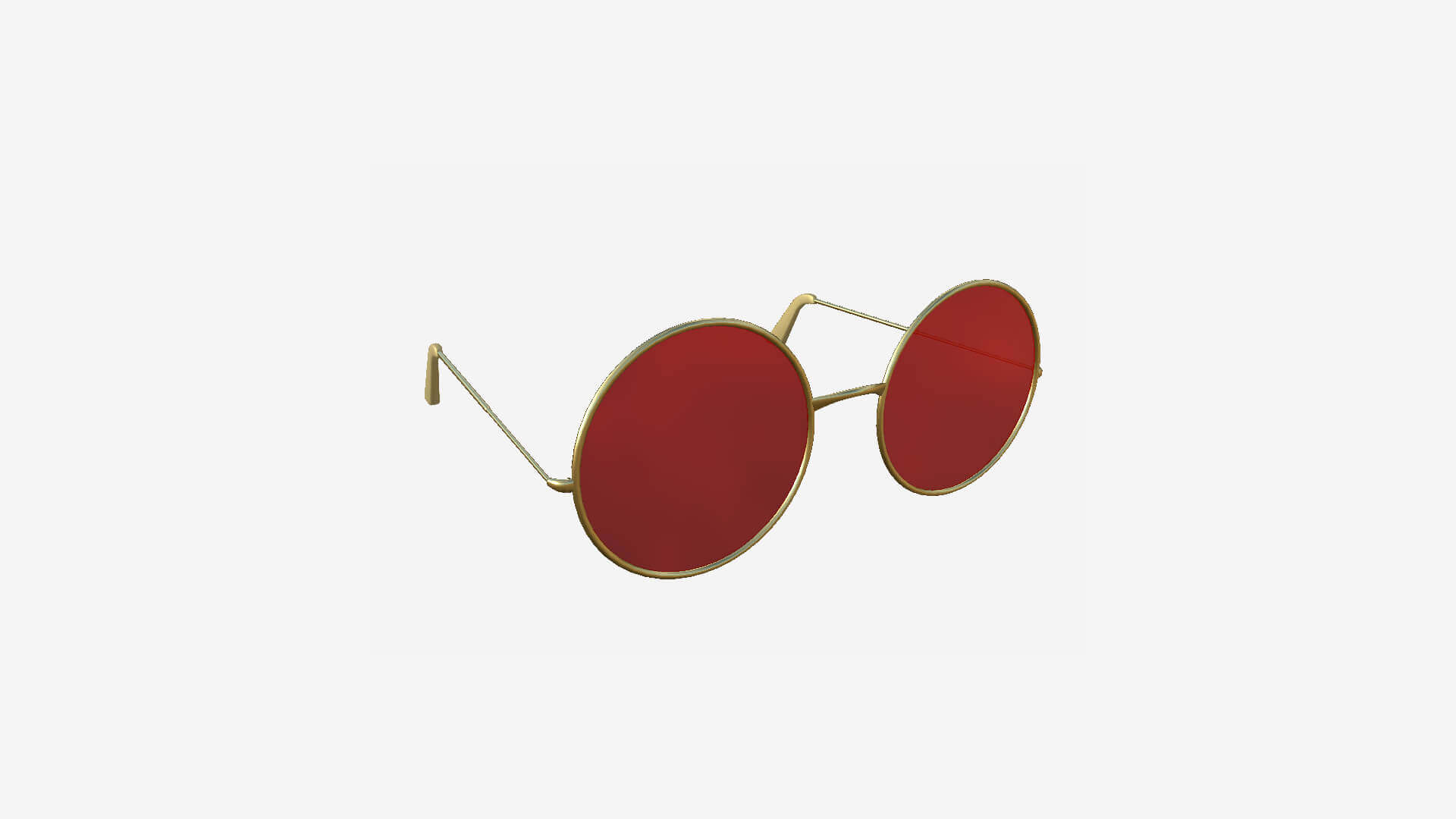 Rounded Sunglasses 02 - Golden Red 3D Model by gsommer
