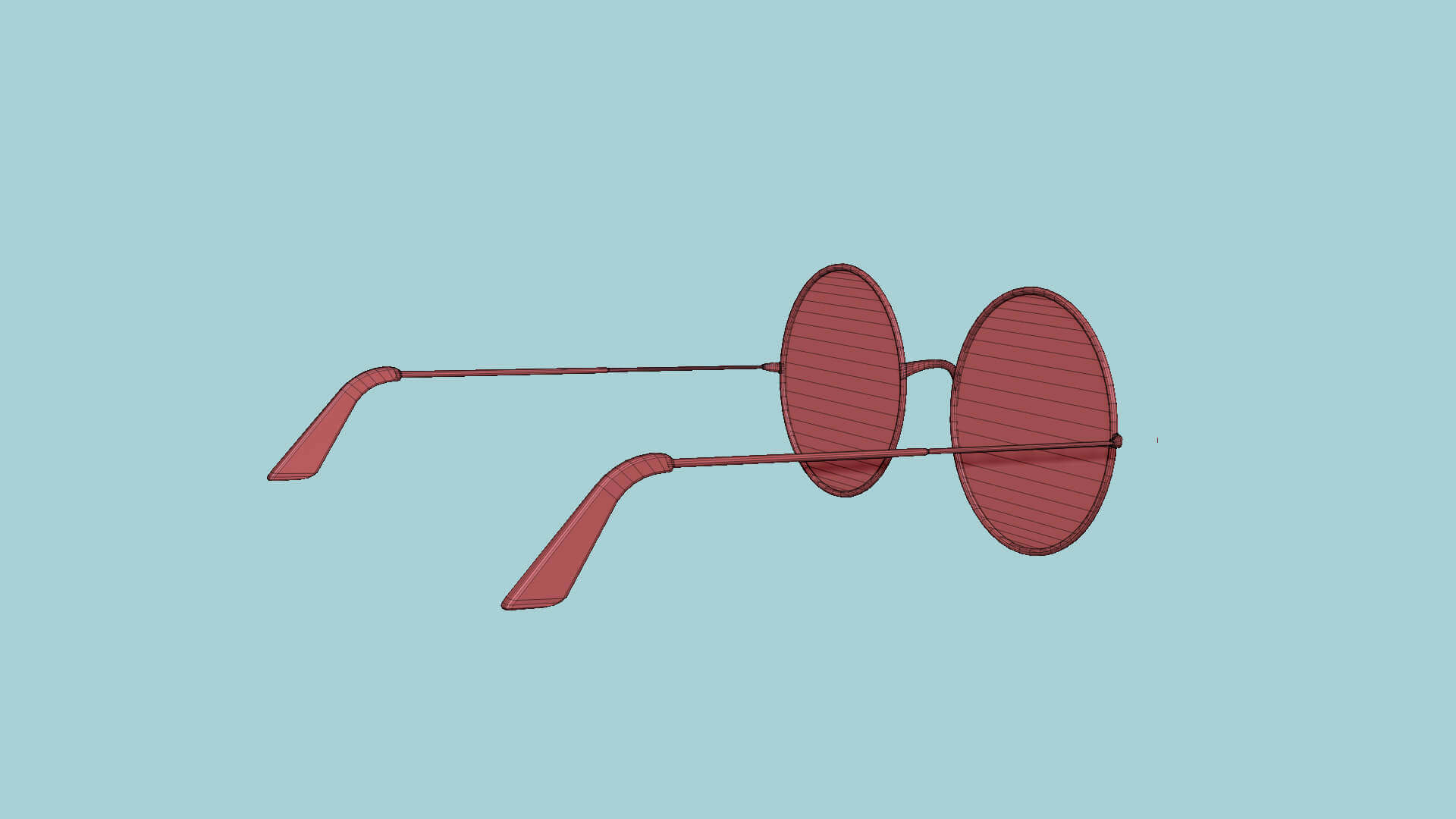 Rounded Sunglasses 02 - Golden Red 3D Model by gsommer