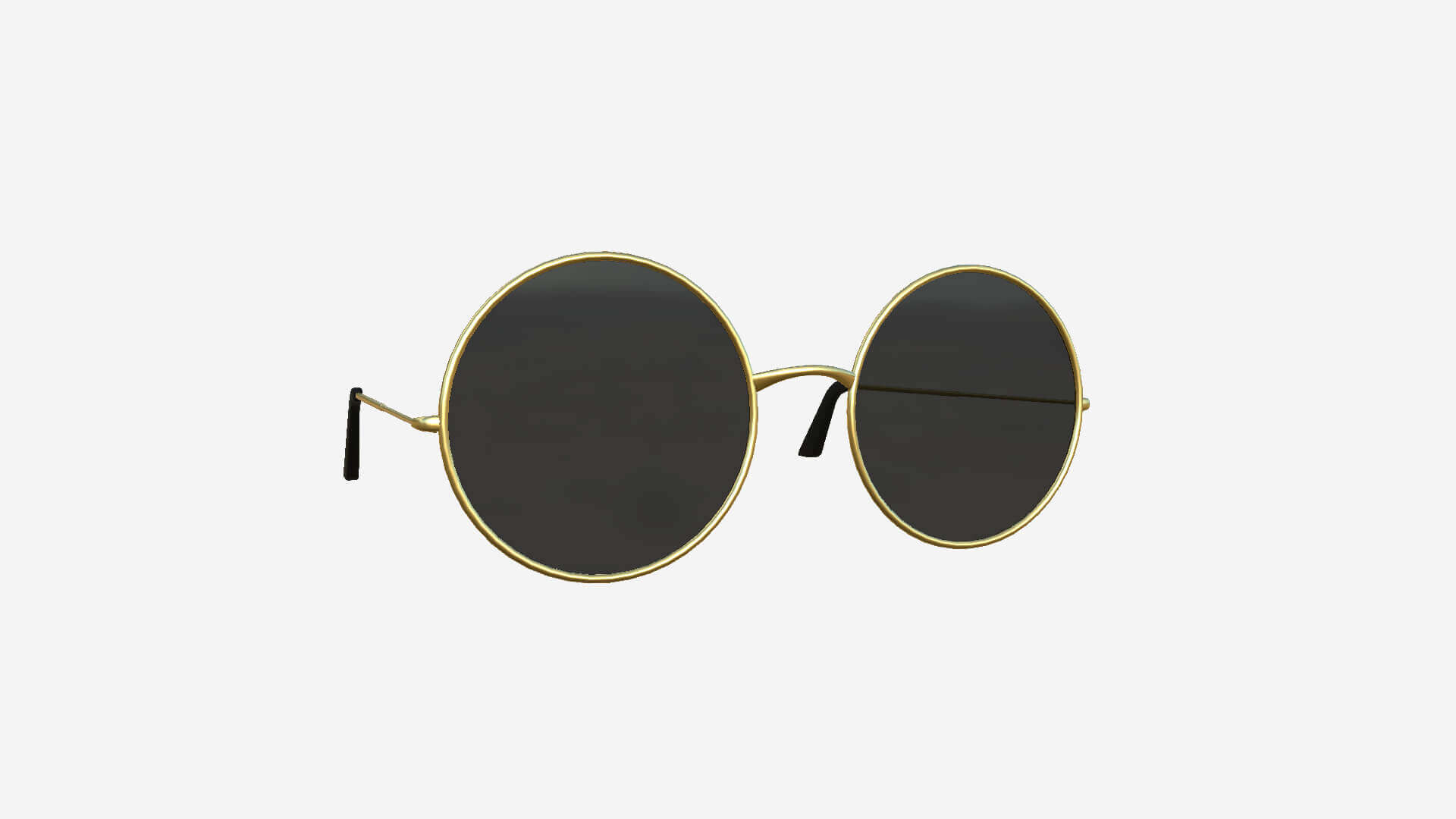 Rounded Sunglasses 04 - Golden Black 3D Model by gsommer