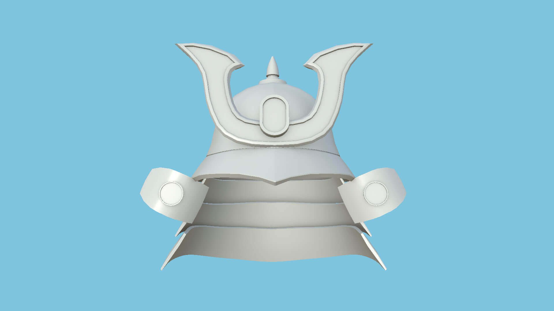 Samurai Helmet 02 - Black and Gold 3D Model by gsommer