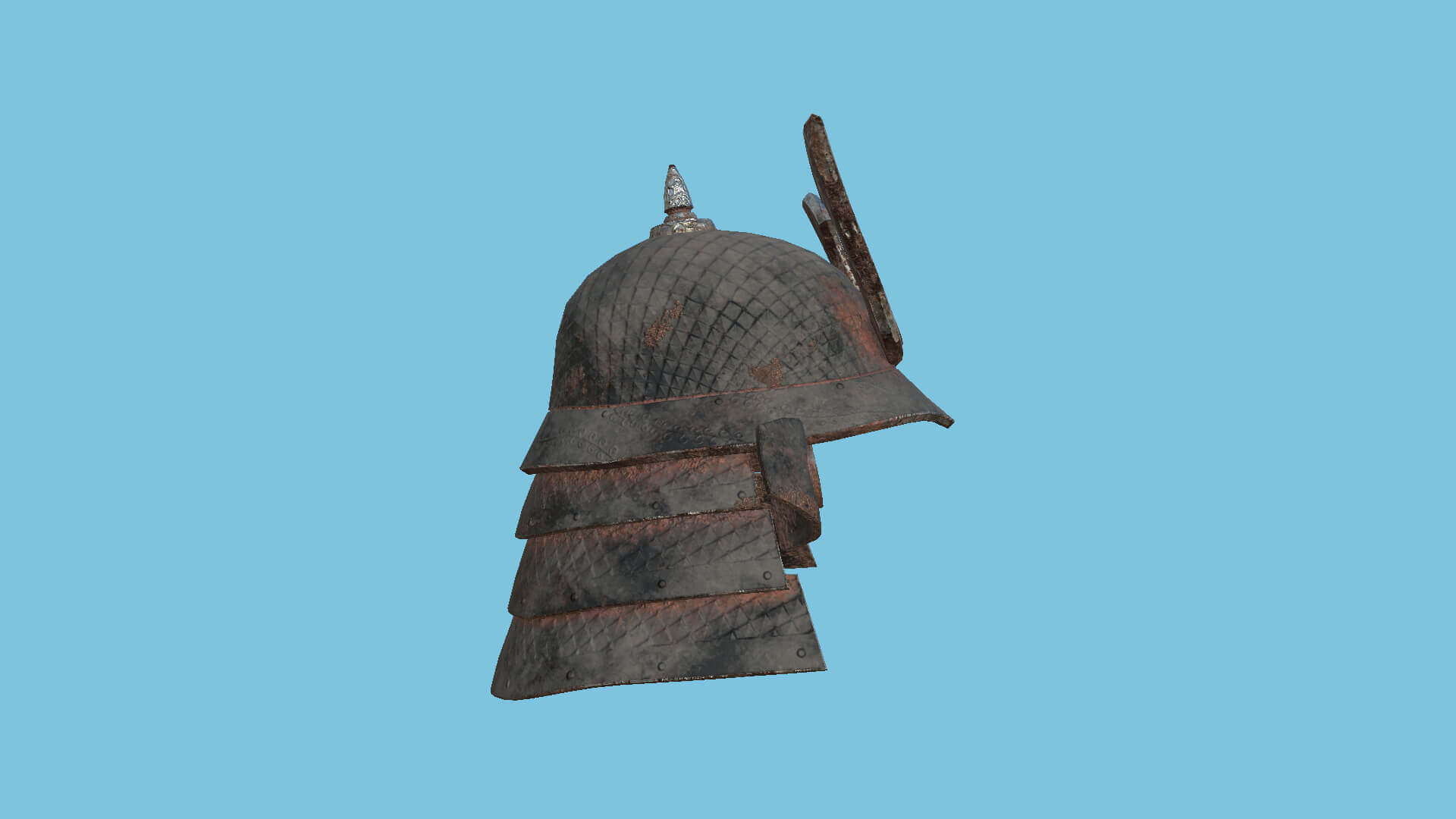 Samurai Helmet 04 - Destroyed Rust 3D Model by gsommer