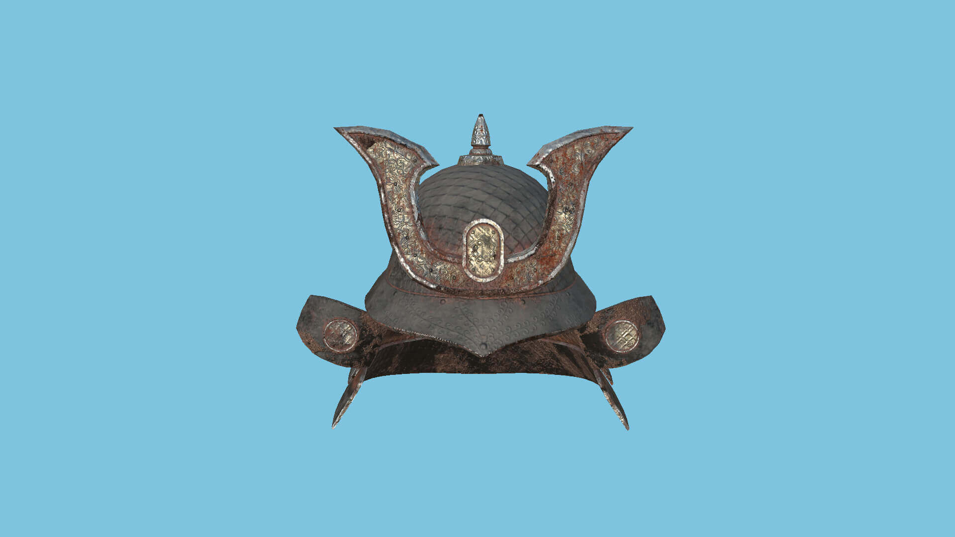 Samurai Helmet 04 - Destroyed Rust 3D Model by gsommer