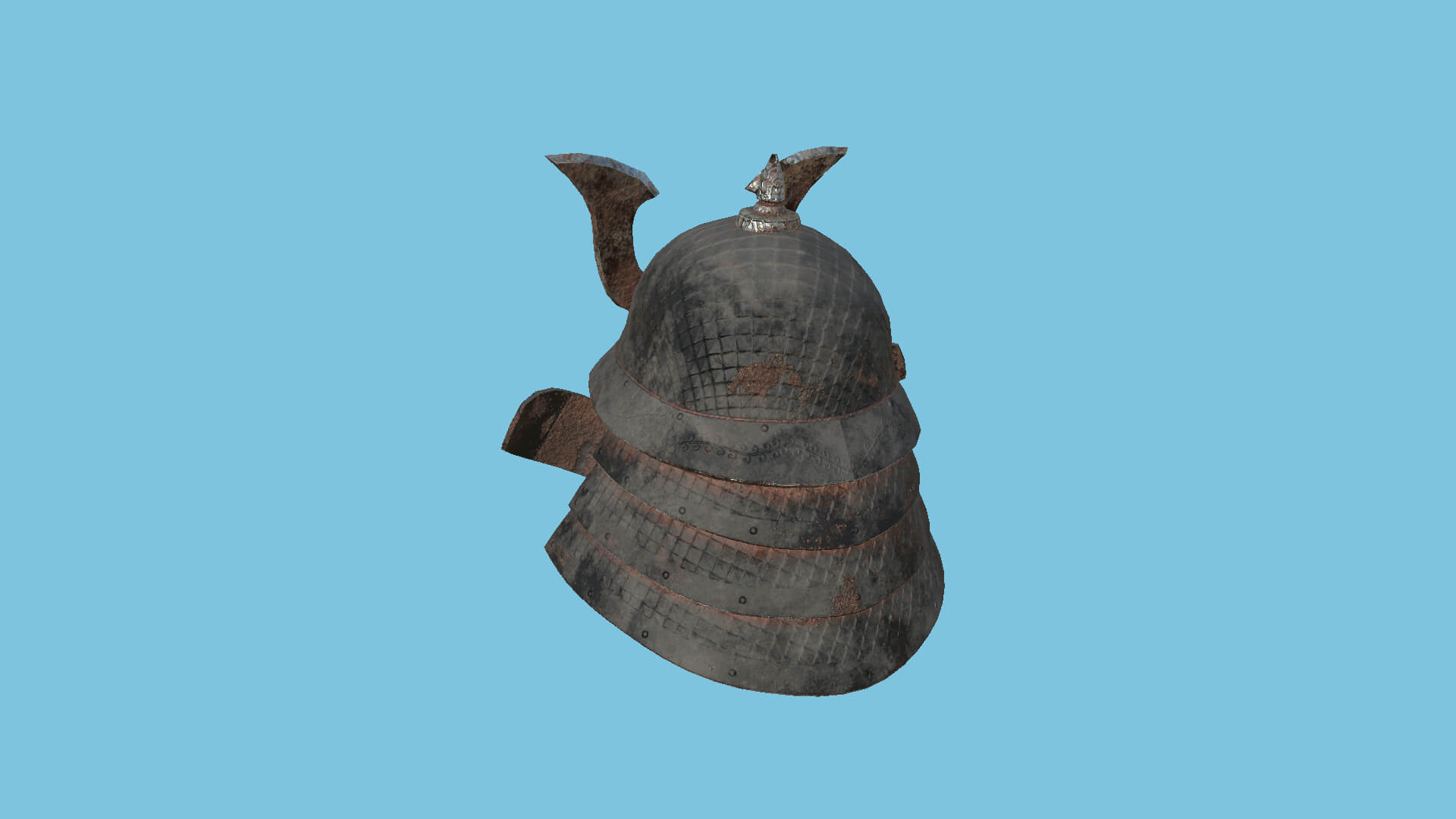 Samurai Helmet 04 - Destroyed Rust 3D Model by gsommer