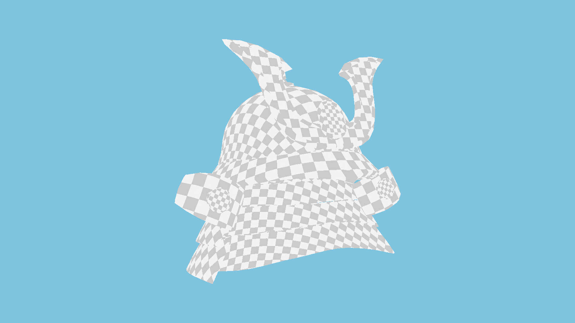 Samurai Helmet 05 - White and Blue 3D Model by gsommer