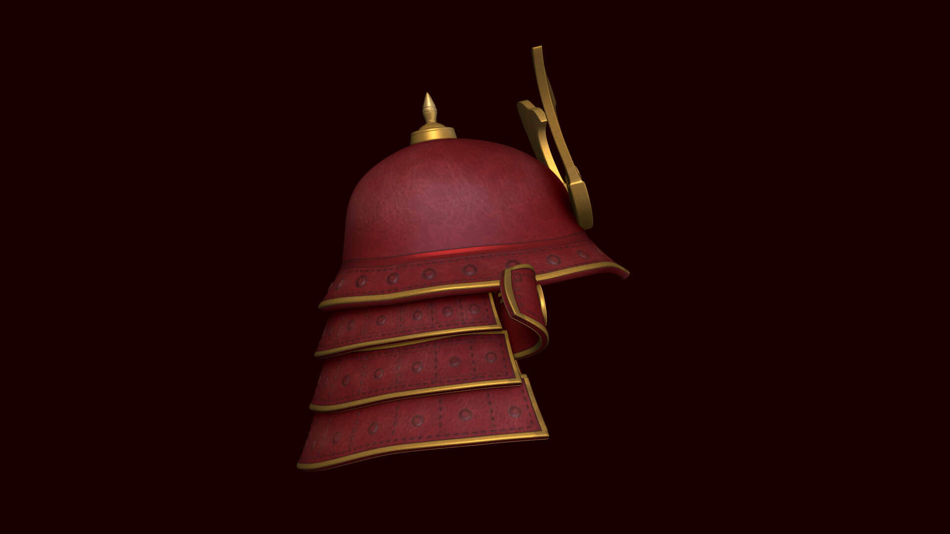 Samurai Red Helmet - 3D Model by gsommer