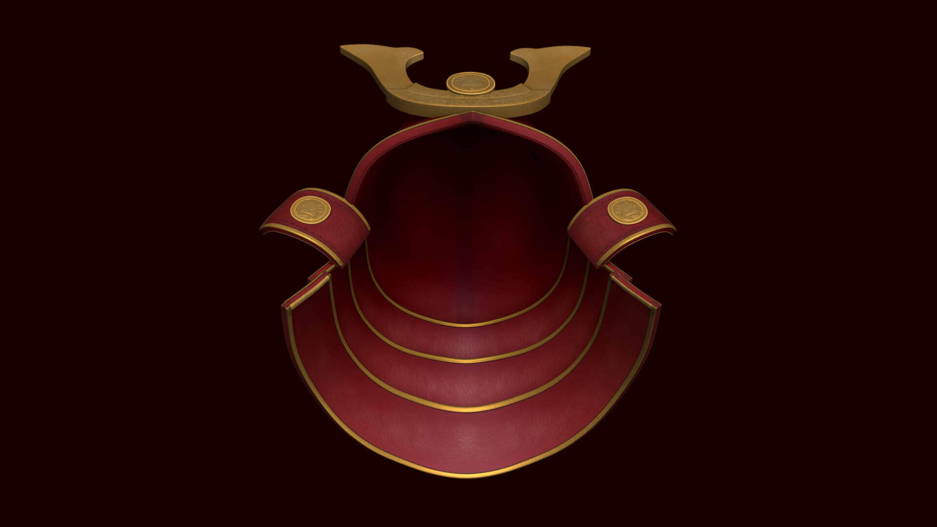 Samurai Red Helmet - 3D Model by gsommer