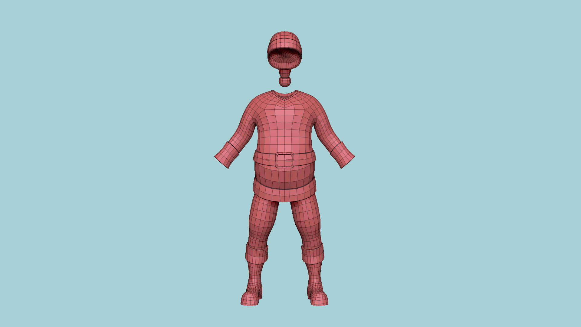 Santa Claus Costume 01 - Red 3D Model by gsommer
