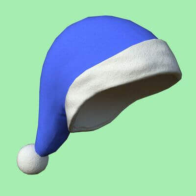 Santa Hat 05 - Blue 3D Model by gsommer