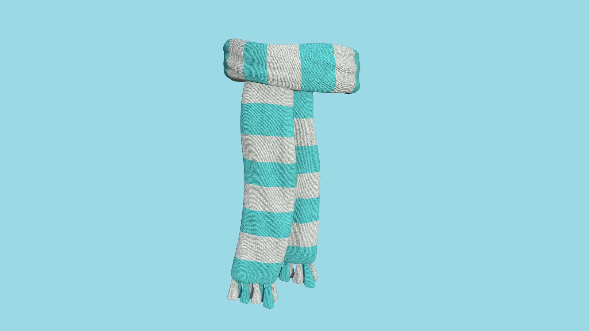 Scarf 07 - White and Blue 3D Model by gsommer