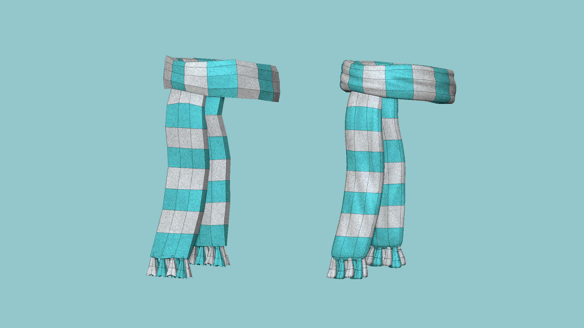Scarf 07 - White and Blue 3D Model by gsommer