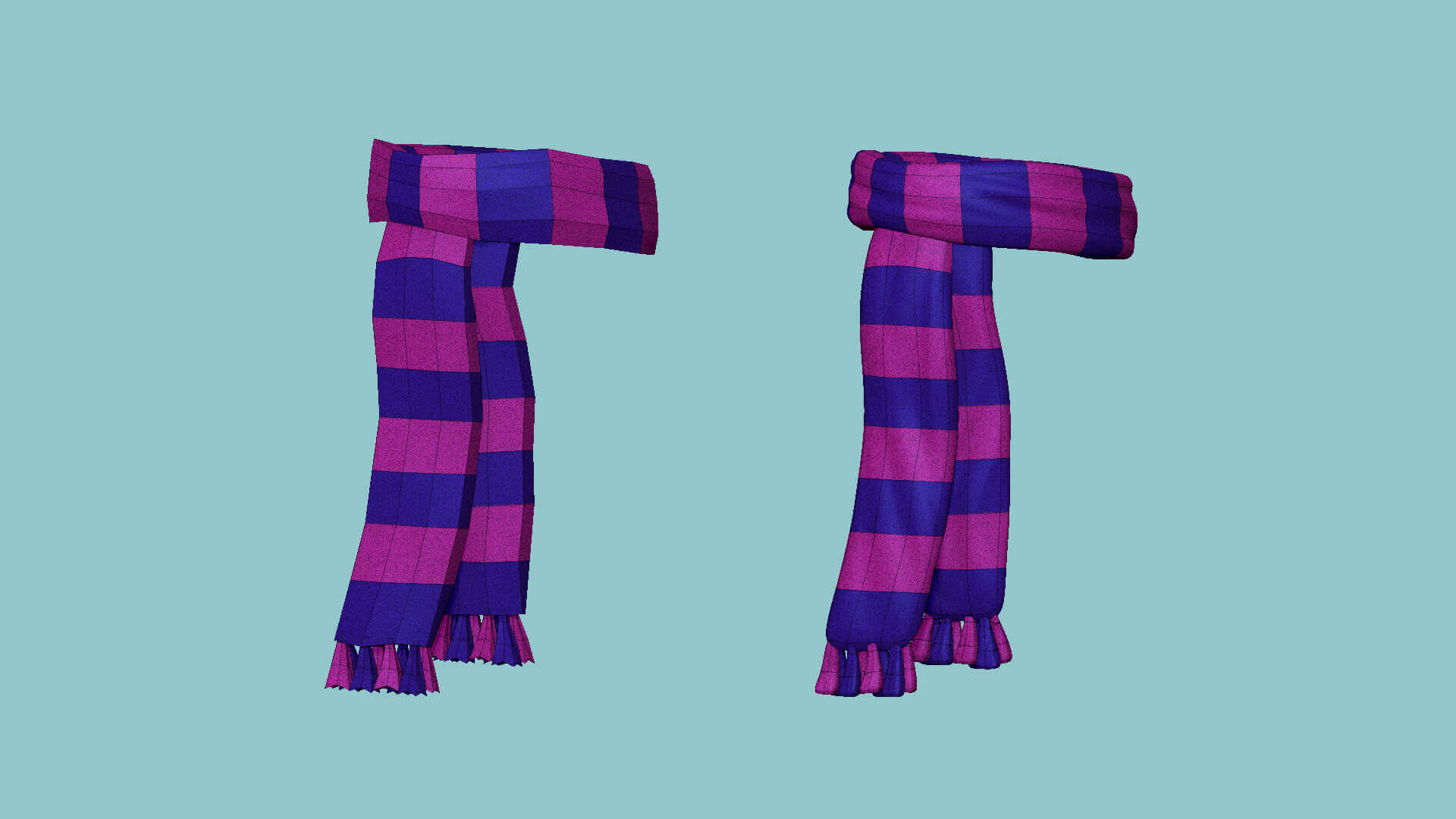 Scarf 08 - Purple and Blue 3D Model by gsommer