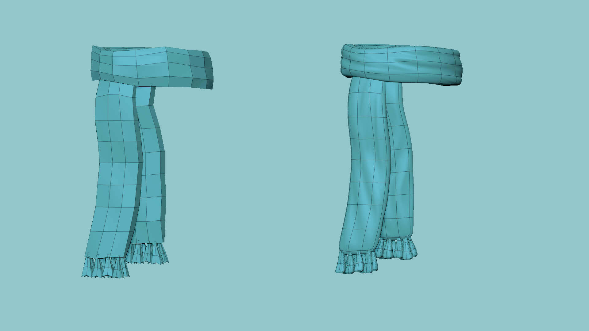 Scarf 08 - Purple and Blue 3D Model by gsommer