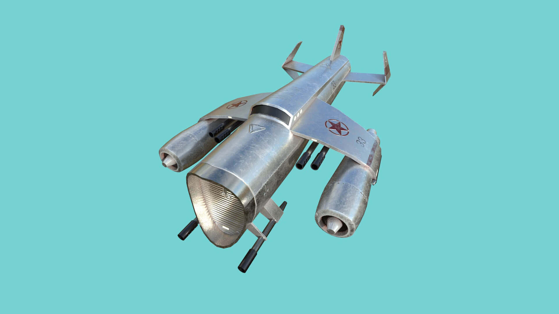 Sci-Fi Aircraft 04 - Classic Metal Airship 3D Model by gsommer