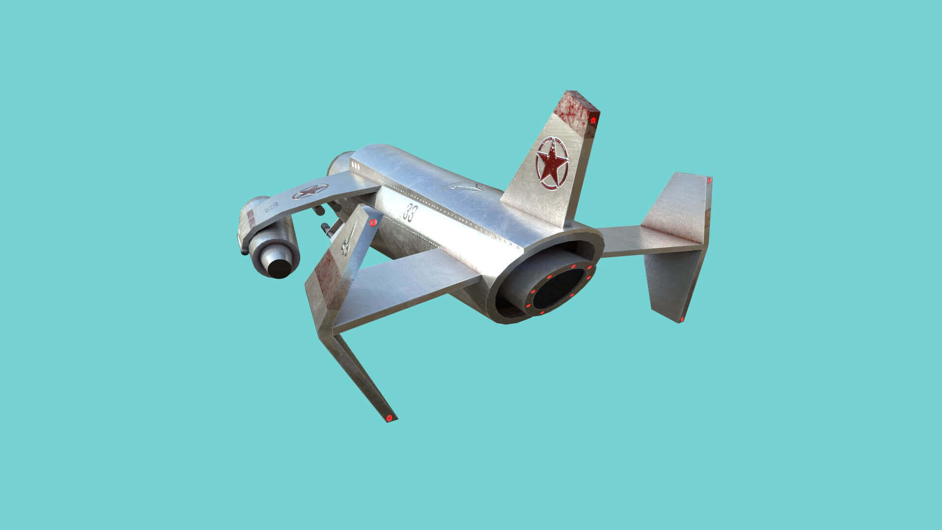 Sci-Fi Aircraft 04 - Classic Metal Airship 3D Model by gsommer