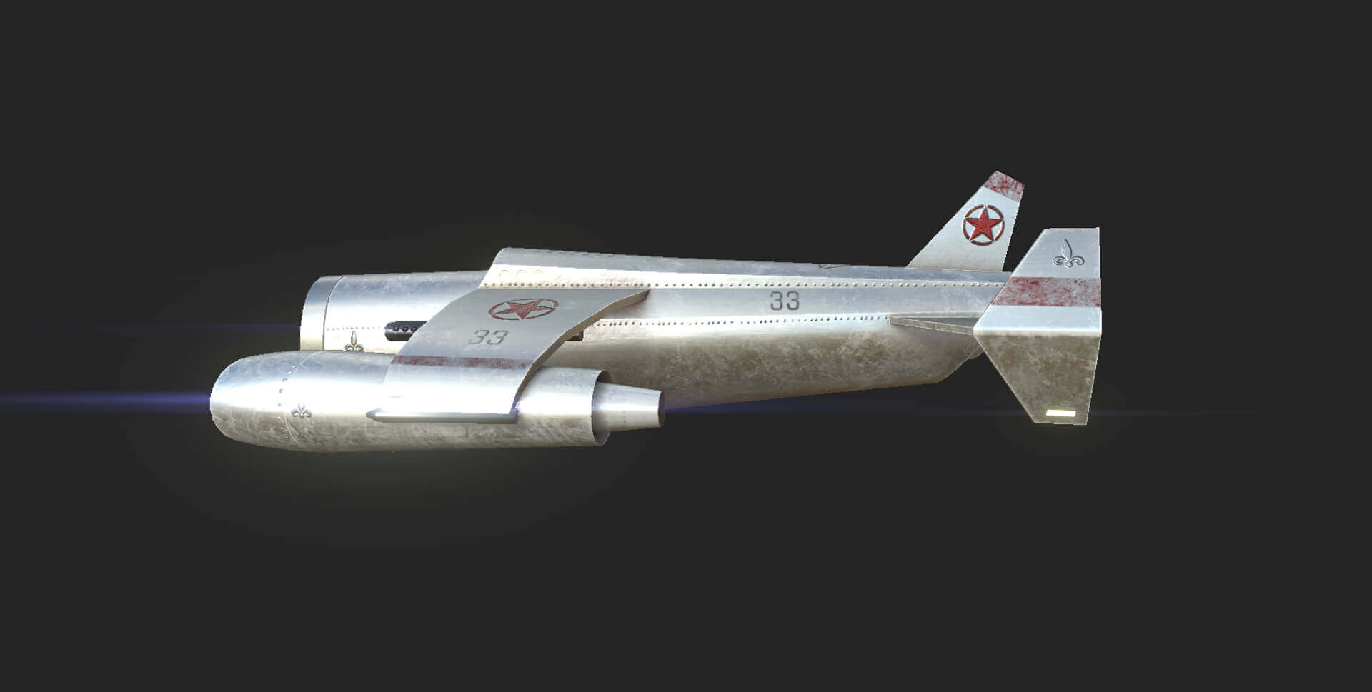Sci-Fi Aircraft 04 - Classic Metal Airship 3D Model by gsommer