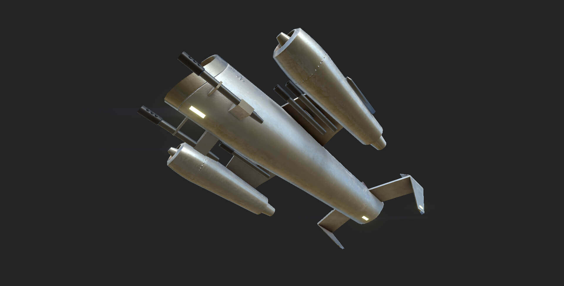 Sci-Fi Aircraft 04 - Classic Metal Airship 3D Model by gsommer