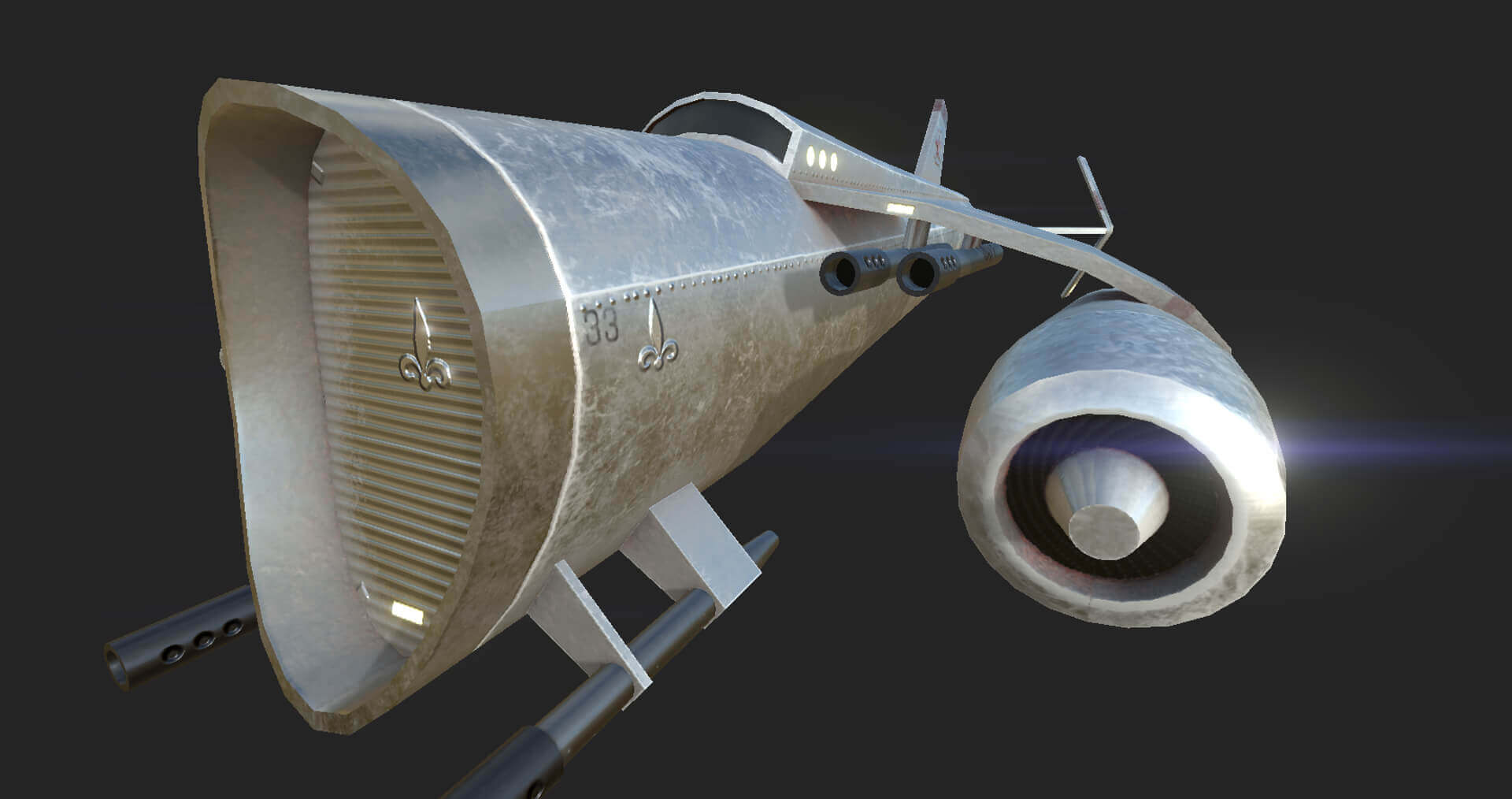 Sci-Fi Aircraft 04 - Classic Metal Airship 3D Model by gsommer