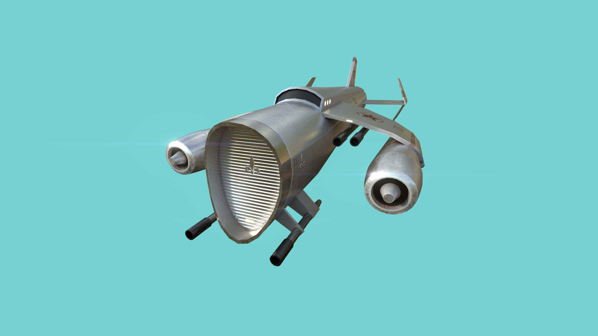 Sci-Fi Aircraft 04 - Classic Metal Airship 3D Model by gsommer
