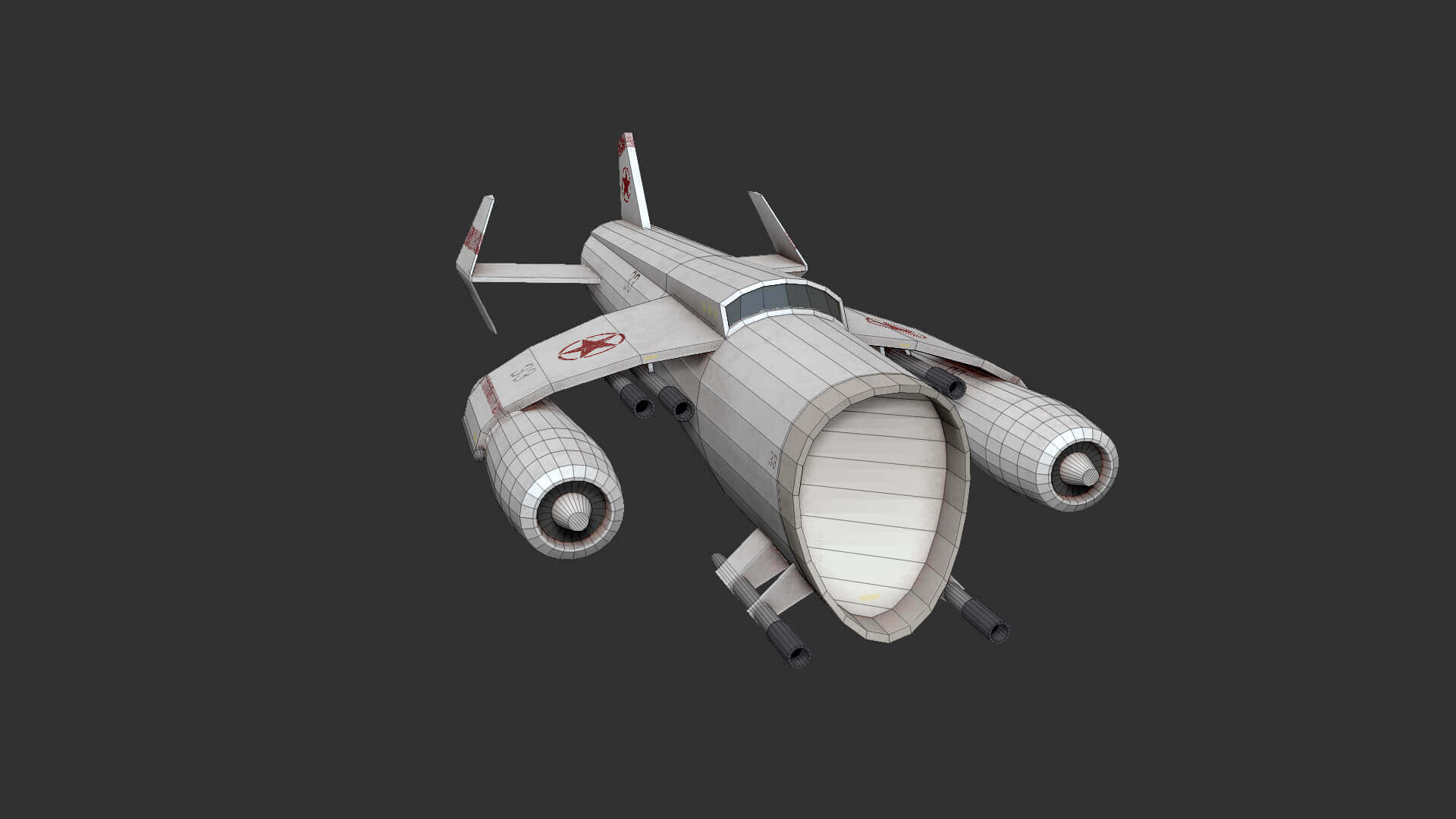 Sci-Fi Aircraft 04 - Classic Metal Airship 3D Model by gsommer