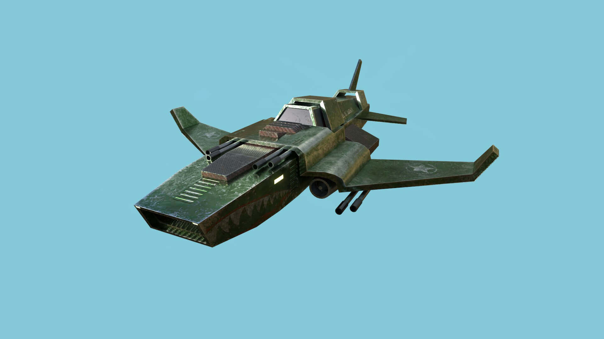 Sci-Fi Aircraft 05 - Jet Airplane 3D Model by gsommer
