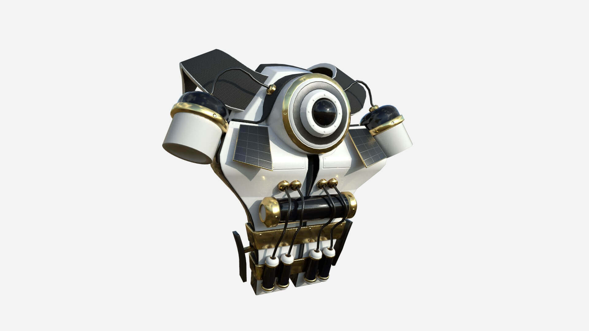 Sci-Fi Backpack Model B 05 - White and Gold by gsommer
