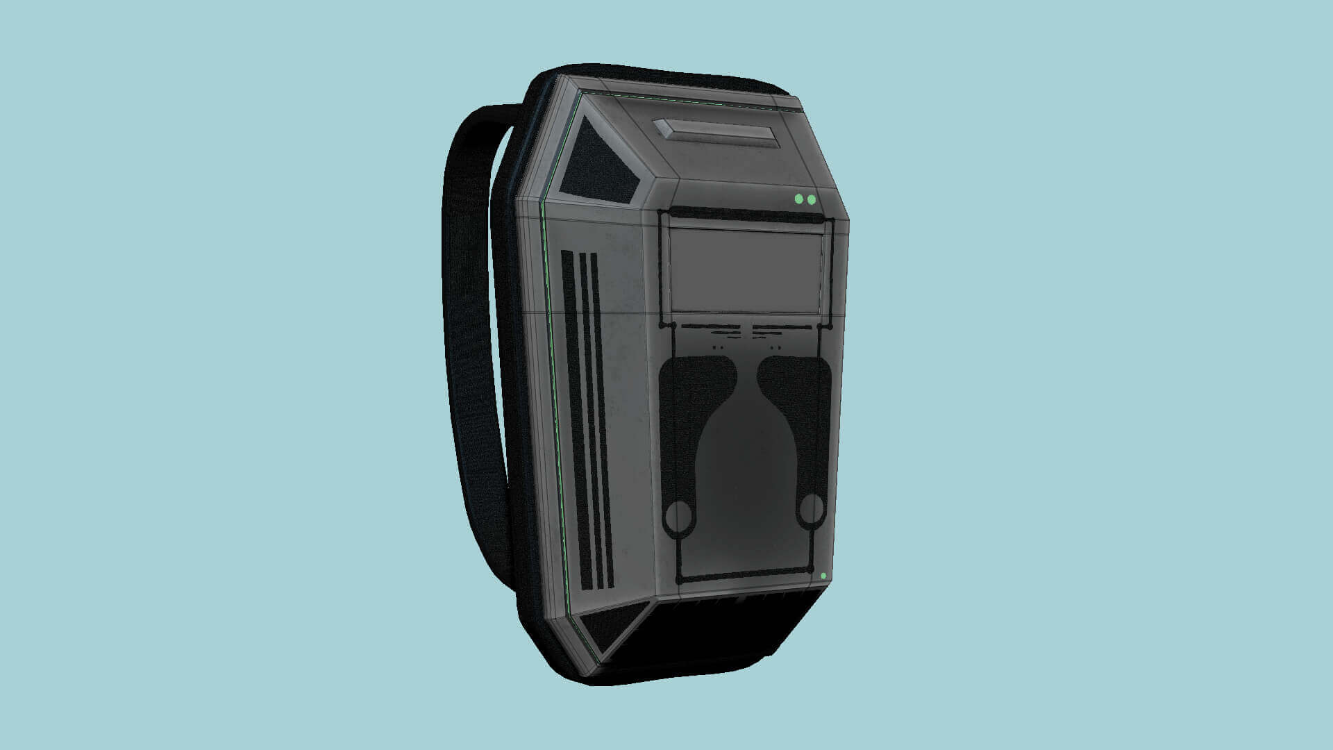 Sci-Fi Backpack Model E 01 - Dark Metal by gsommer