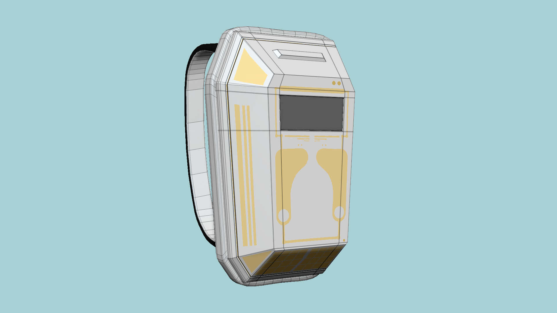 Sci-Fi Backpack Model E 04 - White and Gold by gsommer