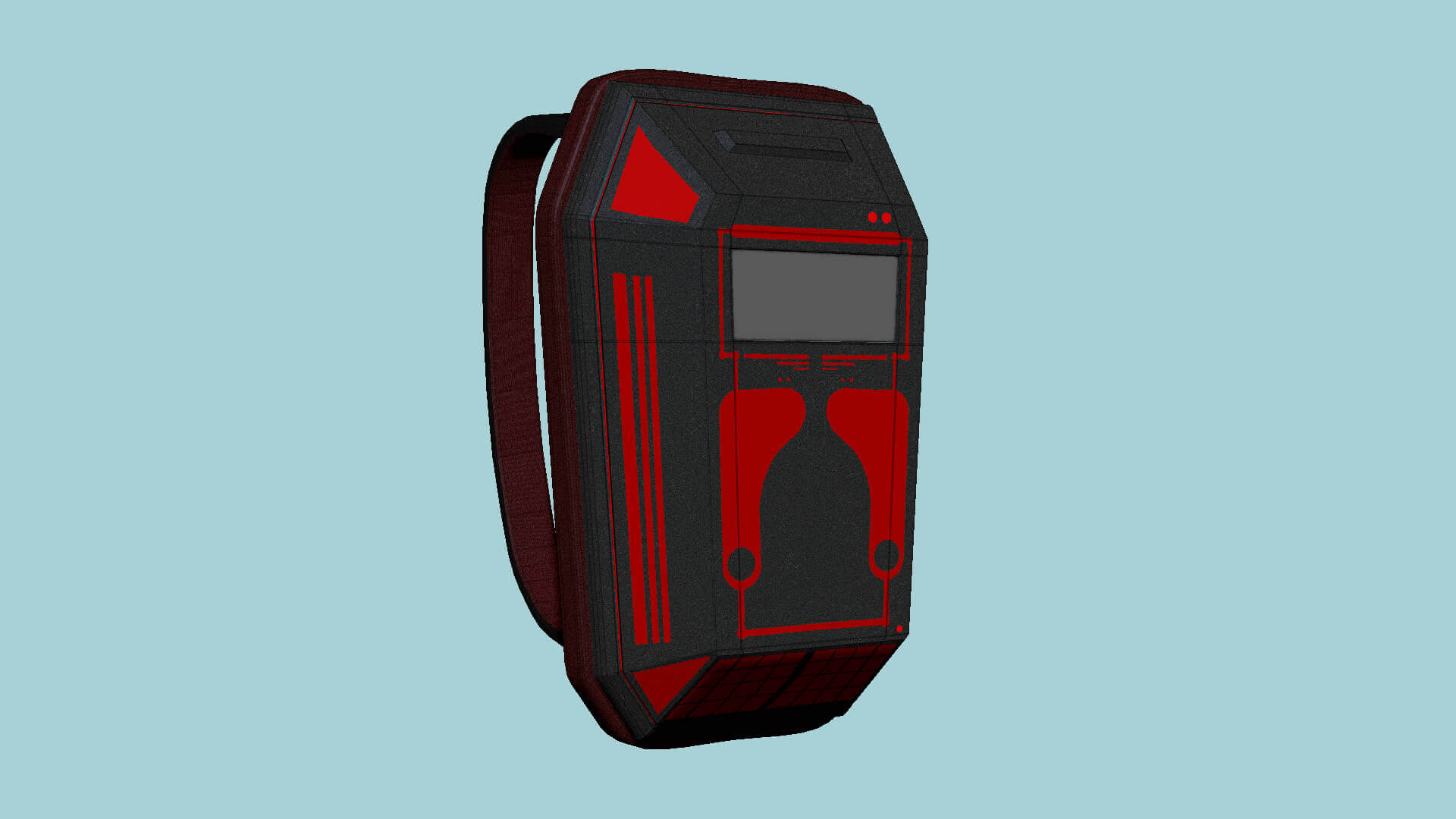 Sci-Fi Backpack Model E 08 - Black and Red by gsommer