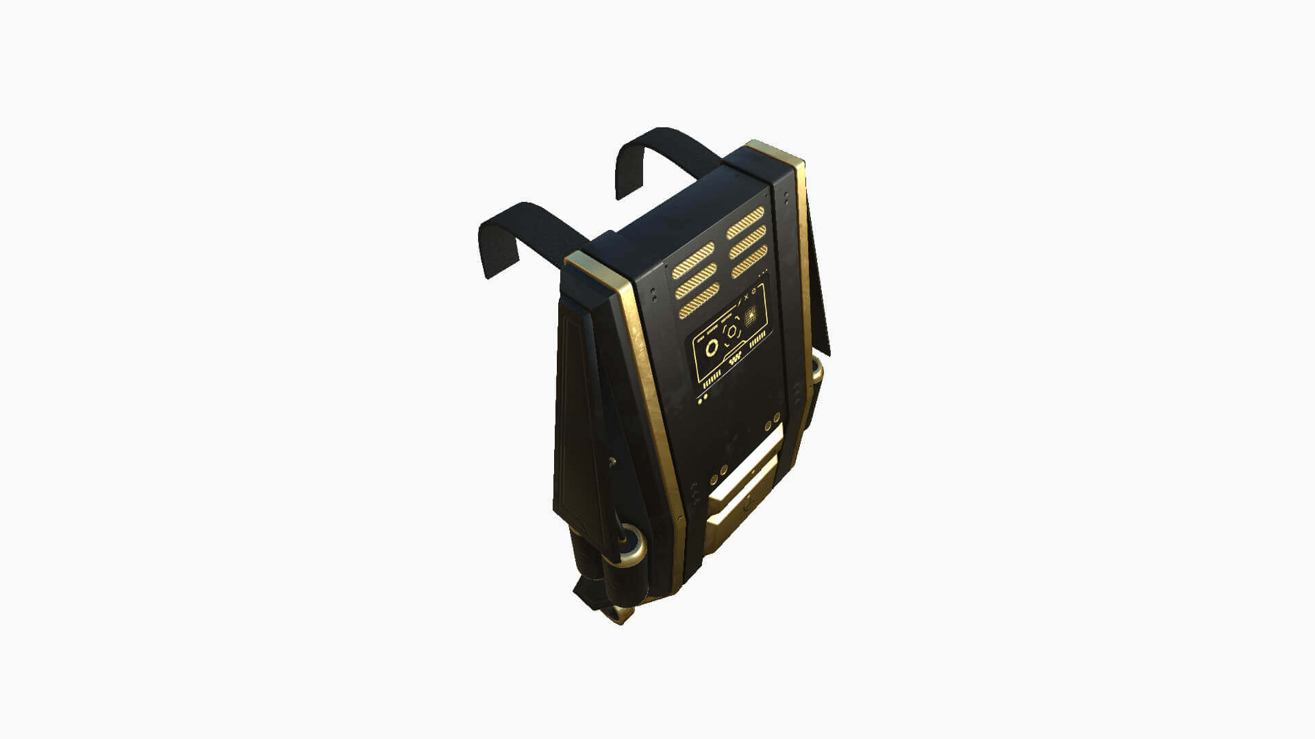Sci-Fi Backpack Model F 03 - Black and Gold by gsommer