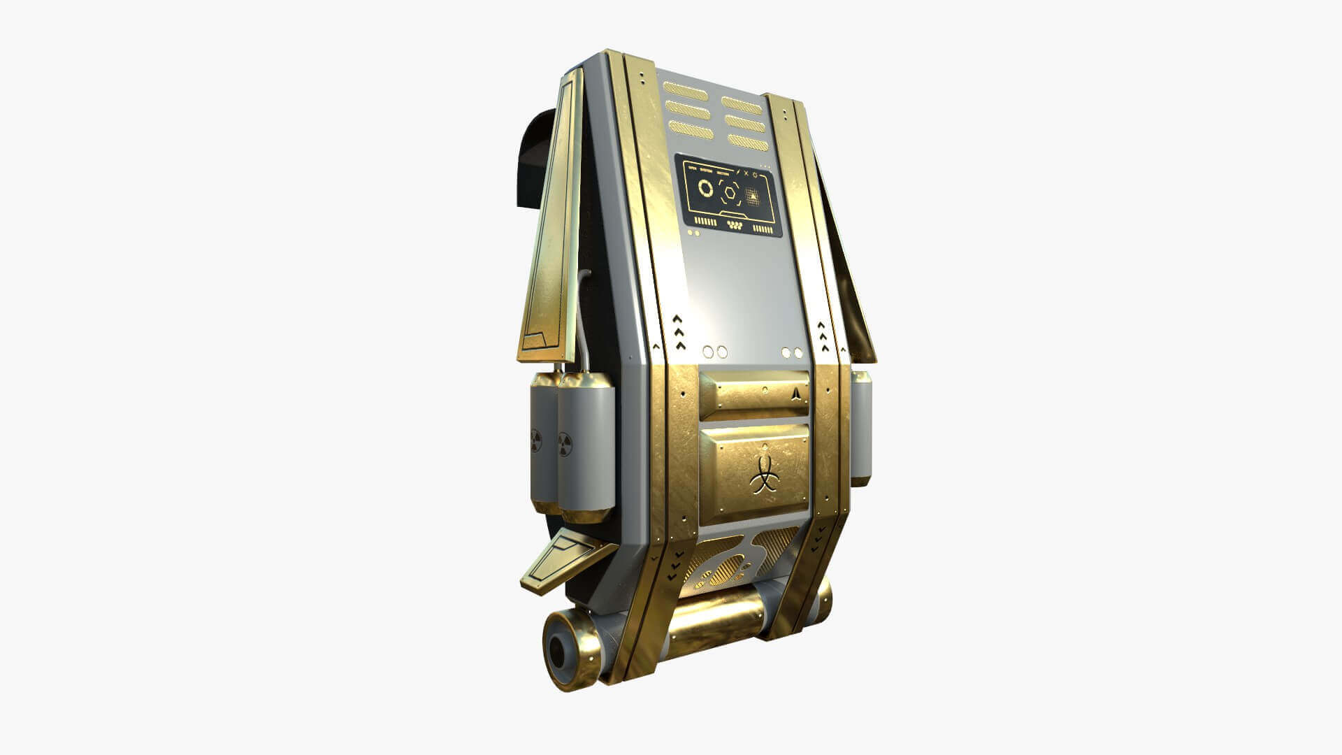 Sci-Fi Backpack Model F 04 - White and Gold by gsommer