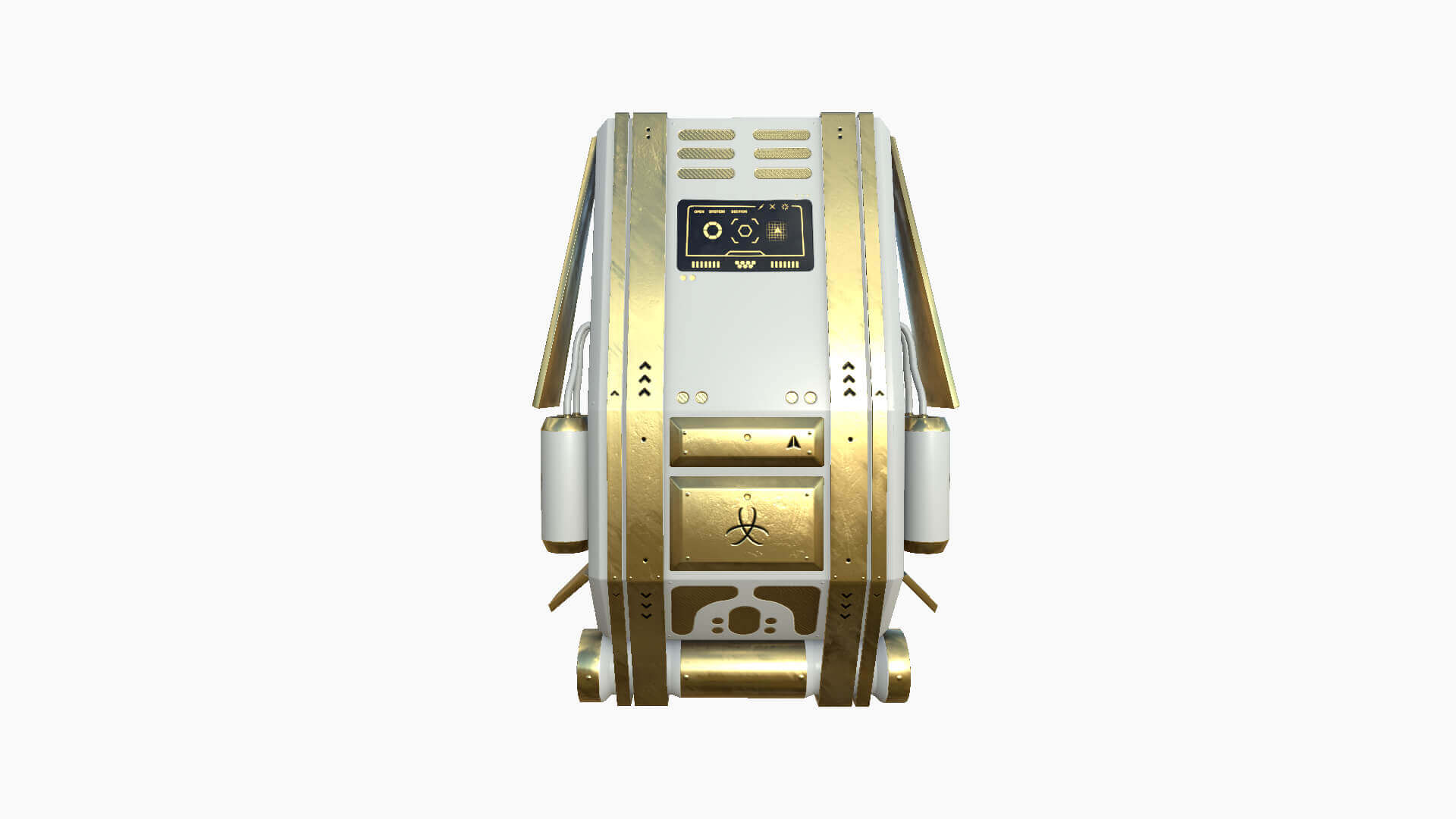 Sci-Fi Backpack Model F 04 - White and Gold by gsommer