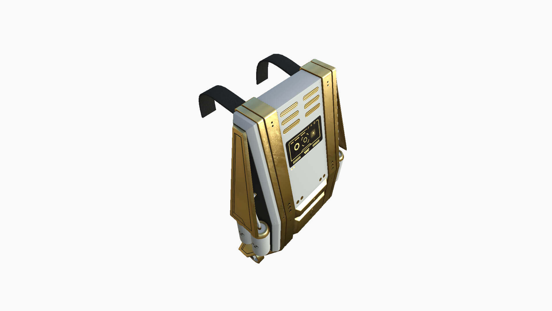 Sci-Fi Backpack Model F 04 - White and Gold by gsommer