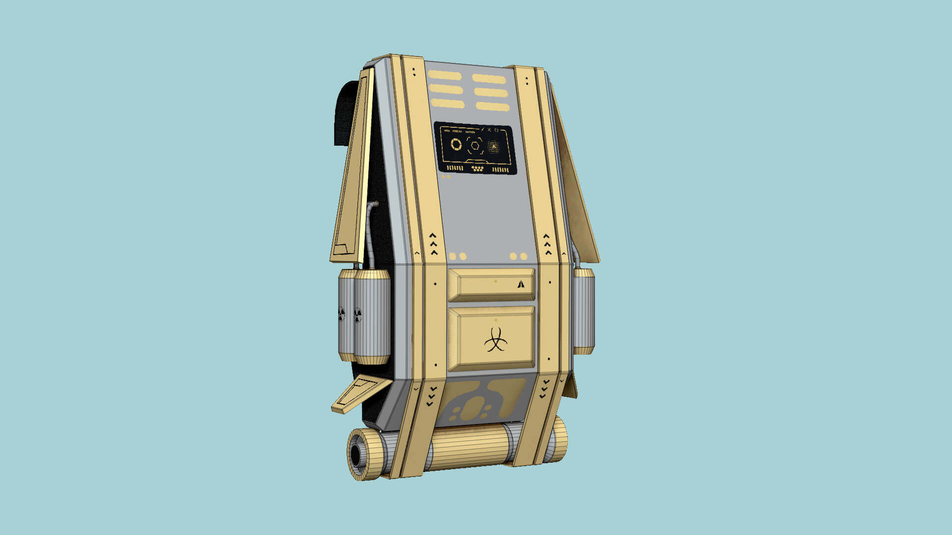 Sci-Fi Backpack Model F 04 - White and Gold by gsommer