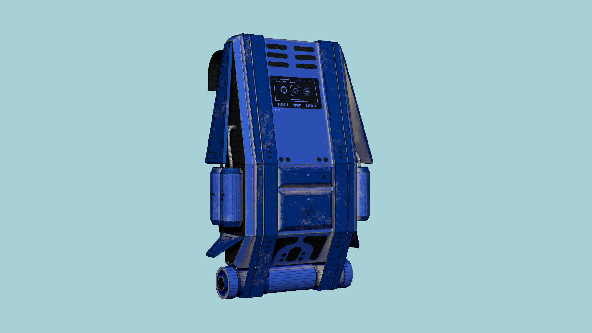 Sci-Fi Backpack Model F 06 - Blue Metal by gsommer