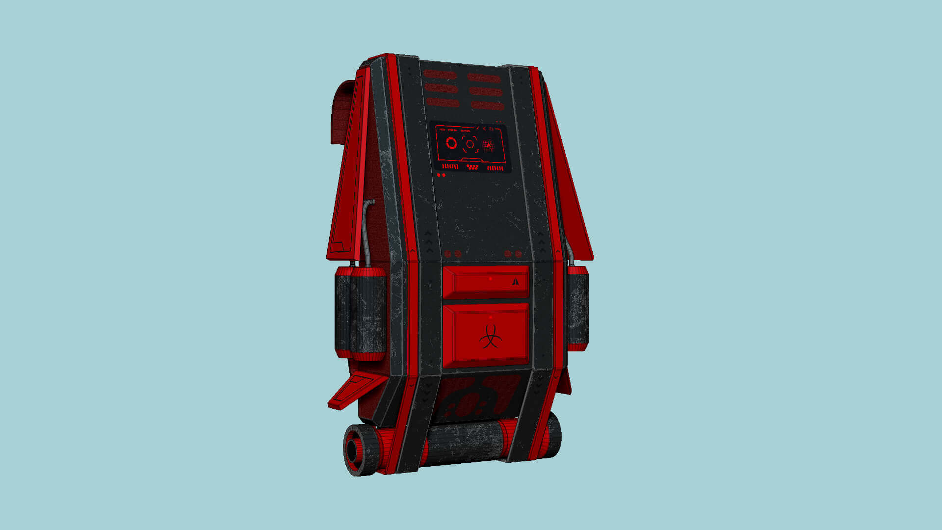 Sci-Fi Backpack Model F 08 - Black and Red by gsommer