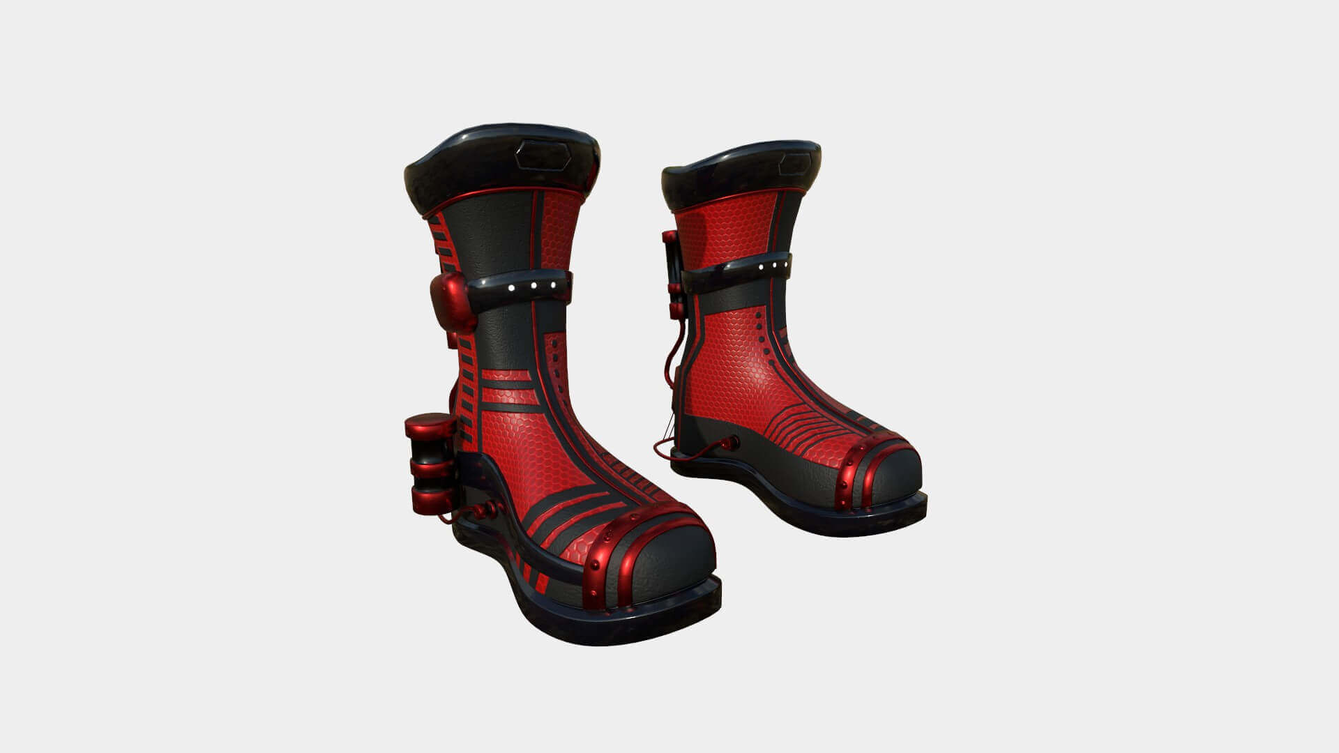 Sci-Fi Boot Model A 02 - Red and Black by gsommer