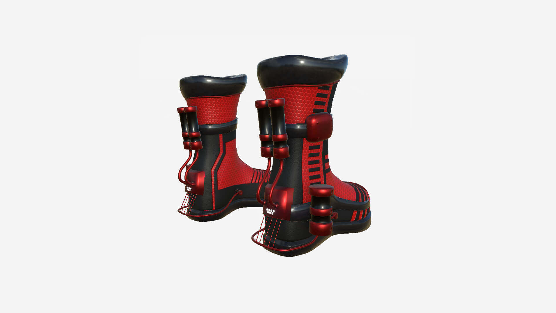 Sci-Fi Boot Model A 02 - Red and Black by gsommer