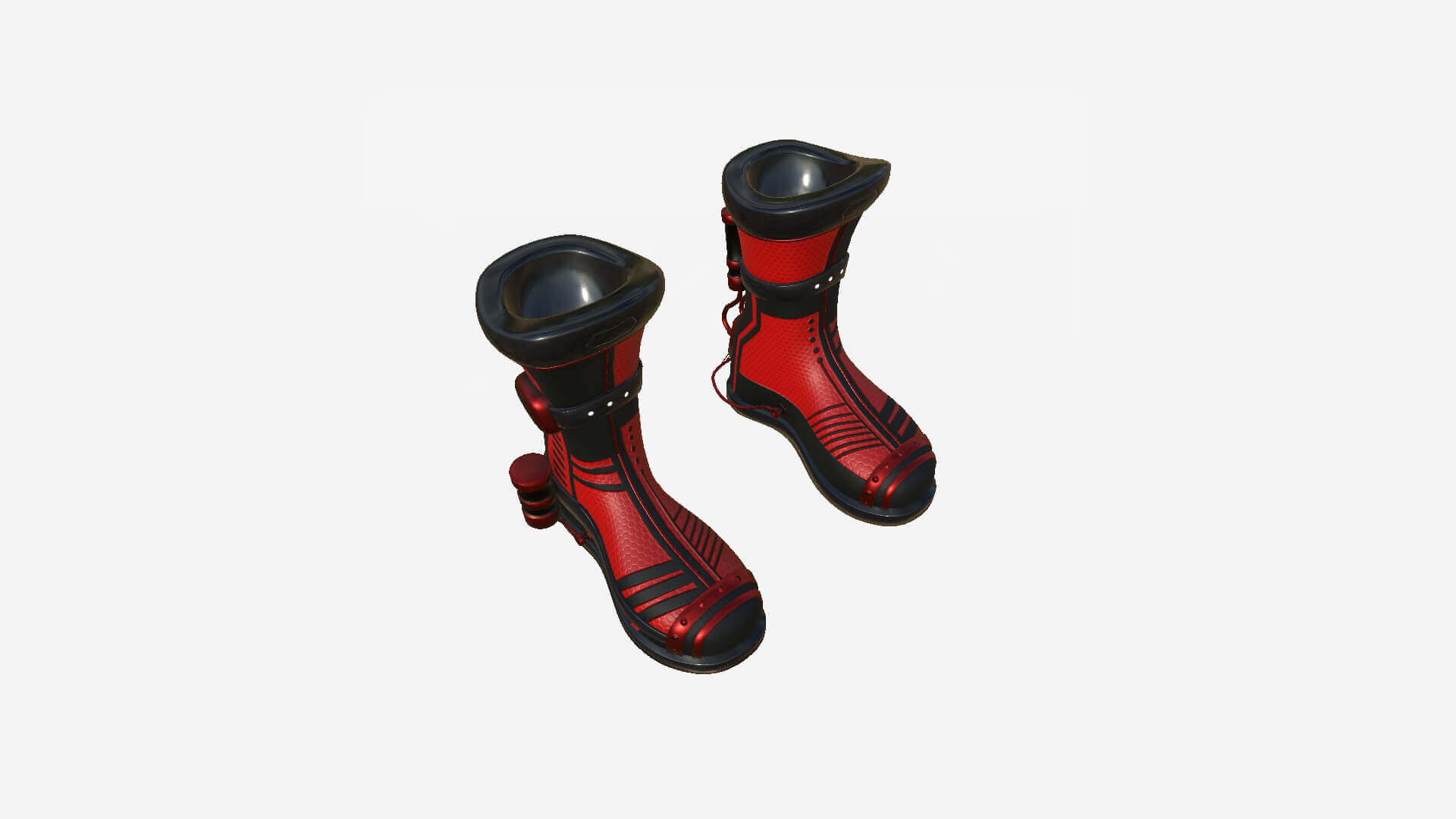Sci-Fi Boot Model A 02 - Red and Black by gsommer