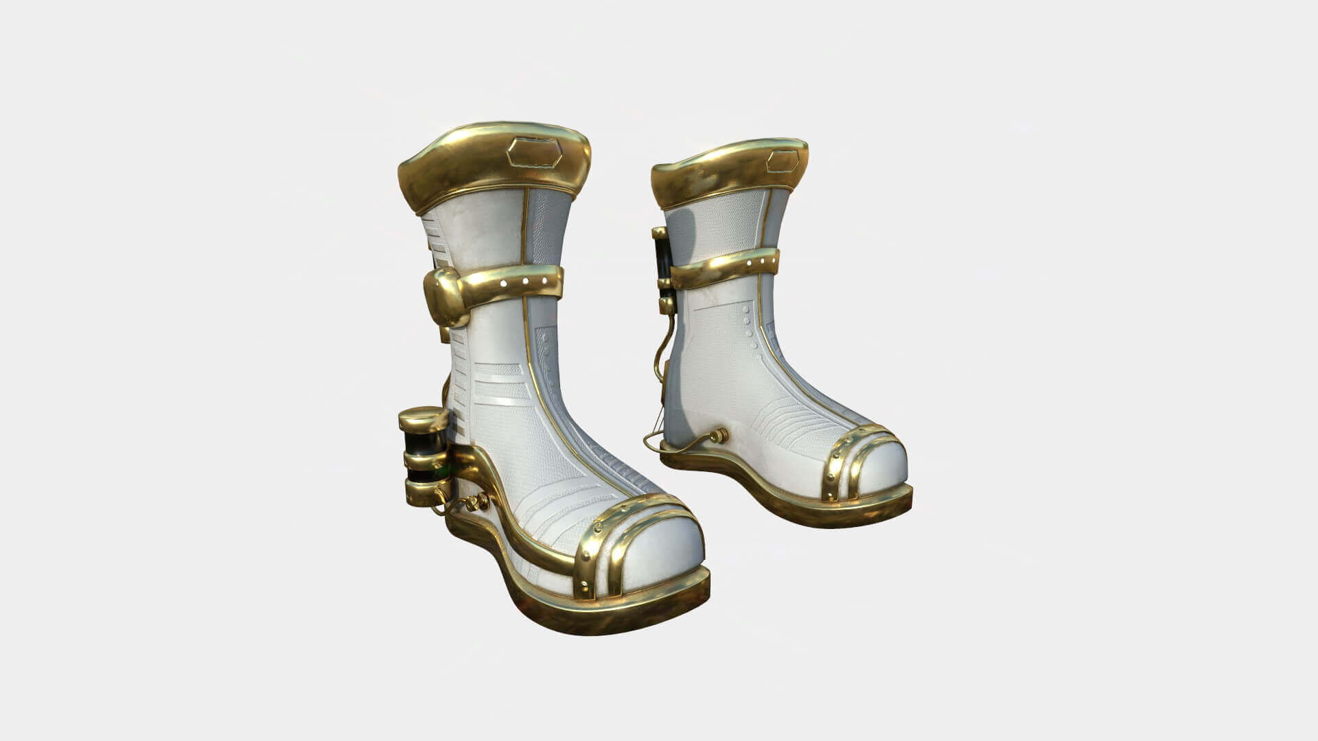 Sci-Fi Boot Model A 03 - White and Gold by gsommer