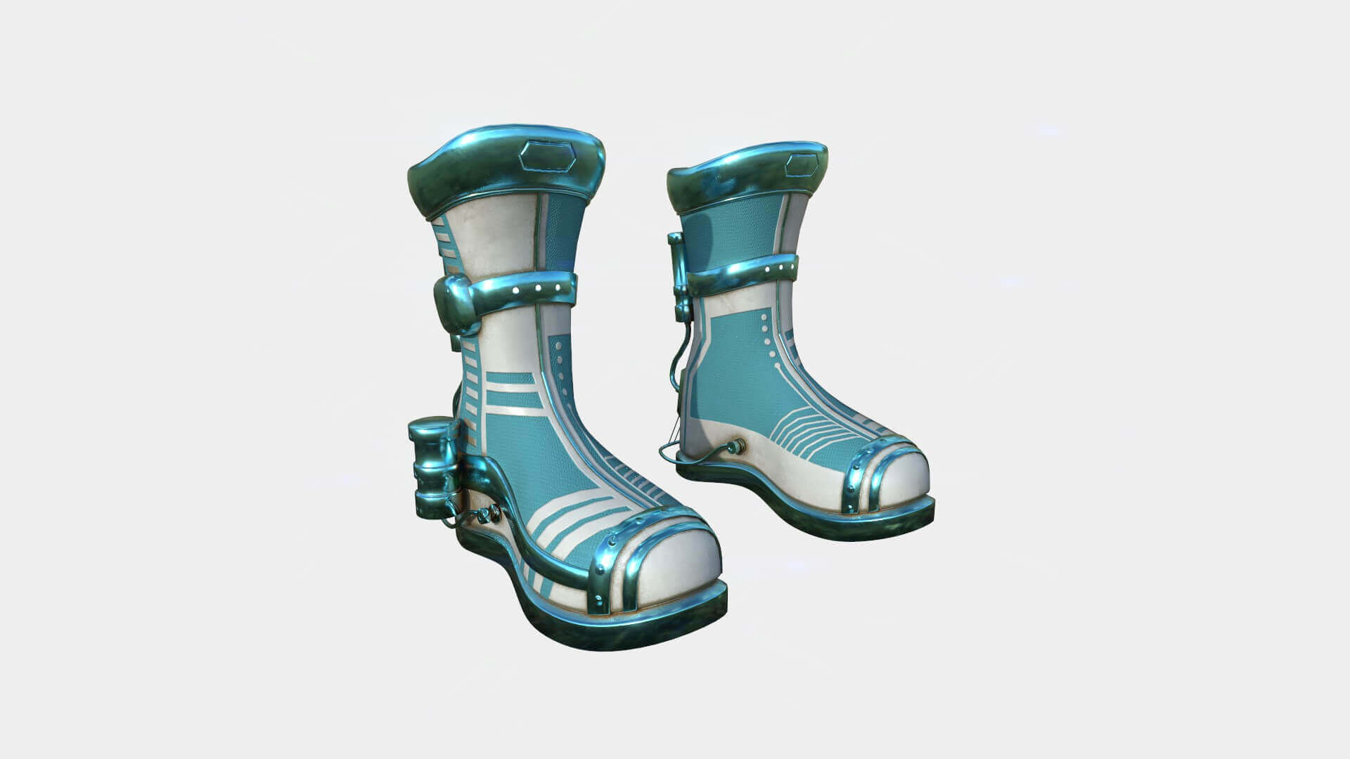 Sci-Fi Boot Model A 07 - White and Blue by gsommer