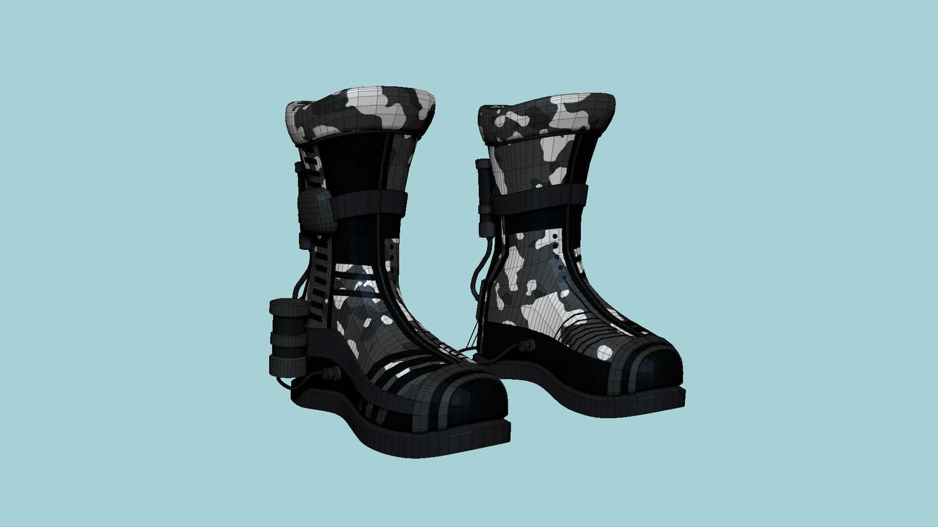 Sci-Fi Boot Model A 09 - Black Camouflage by gsommer