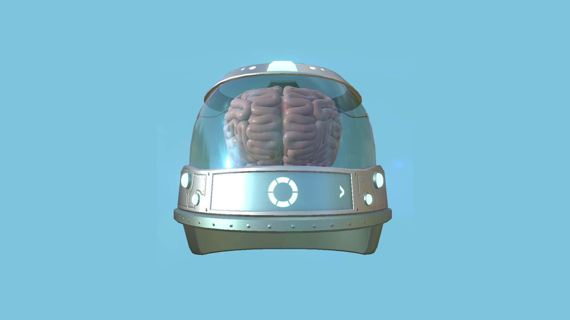 Sci-Fi Brain Helmet 01 - Aluminum 3D Model by gsommer