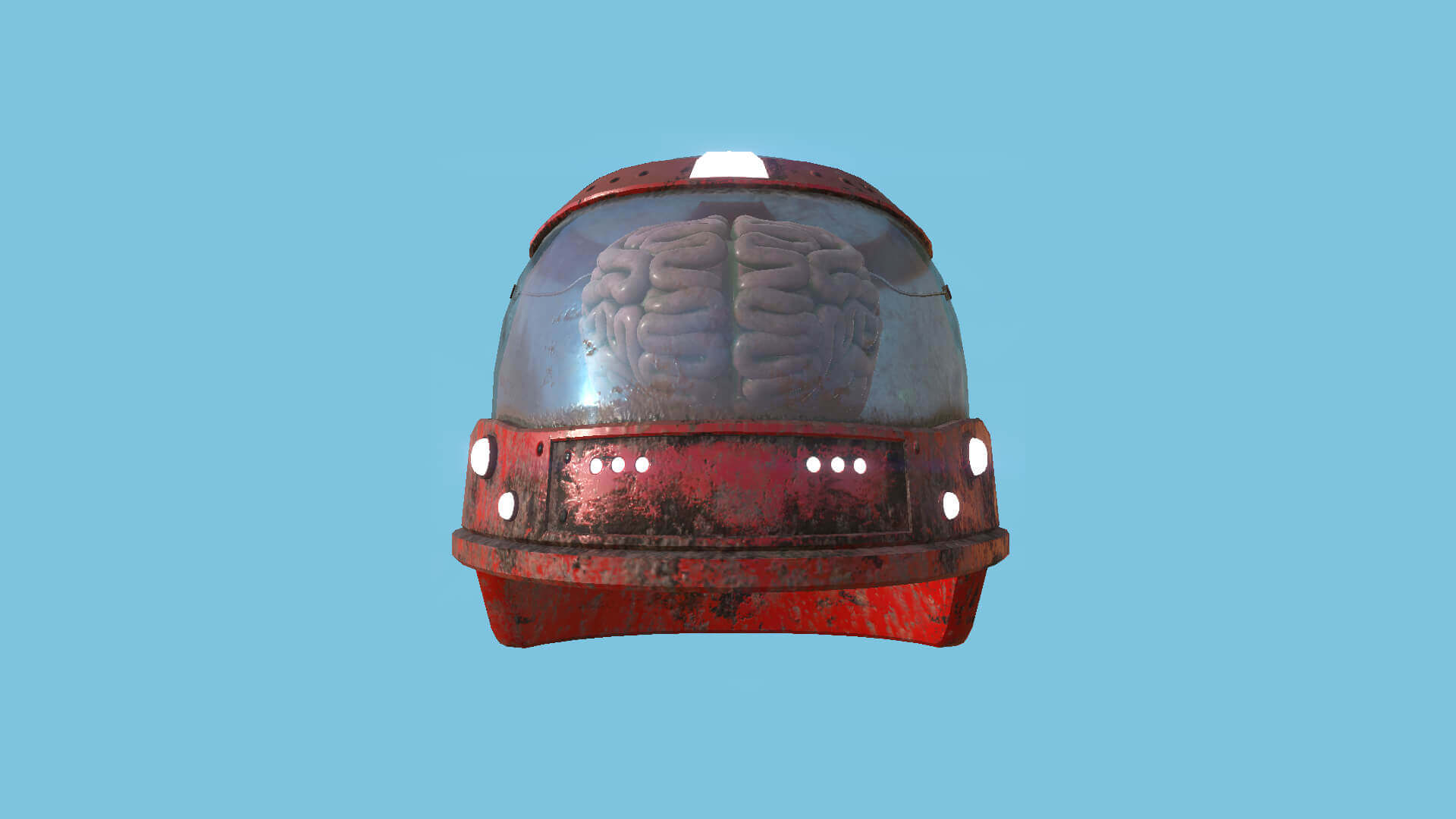 Sci-Fi Brain Helmet 02 - Red Rust 3D Model by gsommer