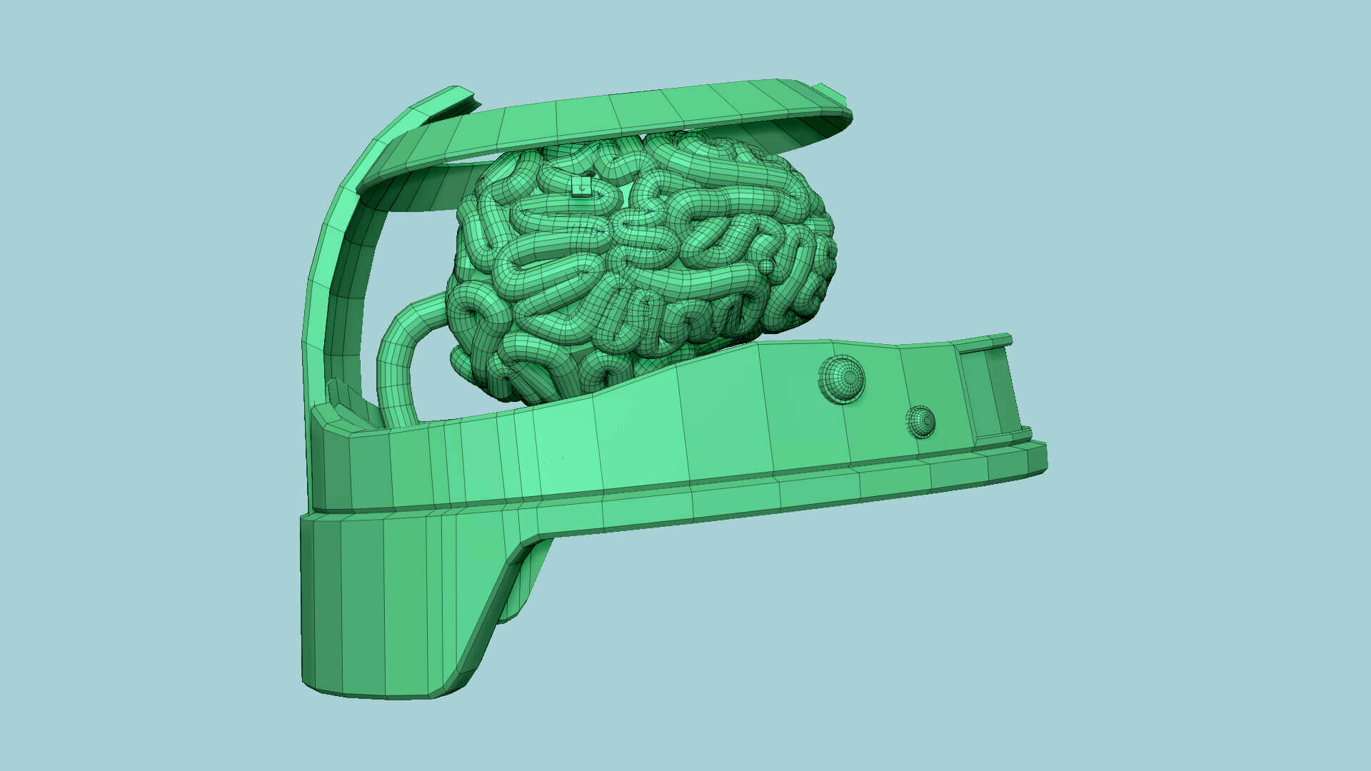 Sci-Fi Brain Helmet 02 - Red Rust 3D Model by gsommer